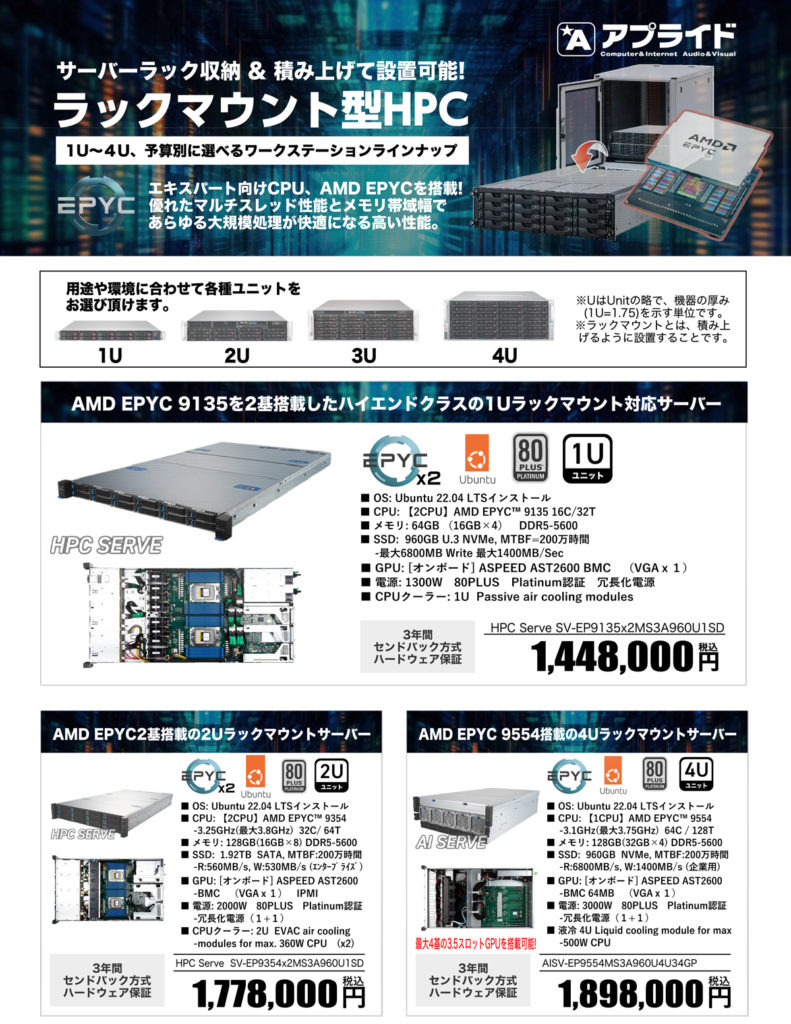 HPC＆BTO＆NAS ご紹介ページ - アプライド大学・研究室向け:アプライドダイレクトforUnivアプライド大学・研究室向け:アプライド ...